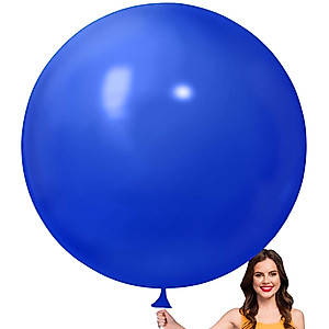 RUBFAC 36in Royal Blue Giant Balloons, 5pcs Royal Blue Latex Helium Balloons for Birthday Party Photo Shoot Graduation Baby Shower Decoration