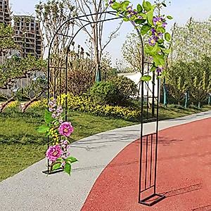 Heavy Duty Metal Garden Arch Wedding Rose Arch Arbor Trellis Archway(Color : Dark Green, Size : 2.6x2.4m/8.5x7.9ft) (Black 2.4x2.4m/7.9x7.9ft)