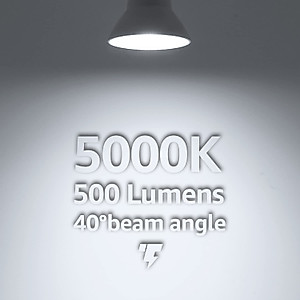 TORCHSTAR 12-Pack PAR20 LED Bulbs, CRI 90+ Dimmable 500 LM LED Spotlight Bulb, 5000K Daylight, UL & Energy Star Listed, 6.5W 50 Watt Equivalent, 40 Degree Beam Angle, E26 Medium Base