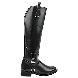 Hispar Women Ladies Dignity Dress Dressage Horse Riding Boots Stylish Fashion Equestrian Pull On - Black 11 Slim Calf