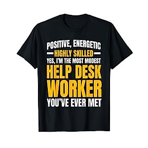 Help Desk Worker Skilled Tech Support IT Helpline Personnel T-Shirt