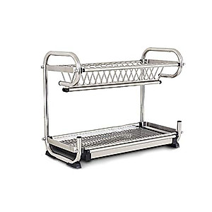 STRAW Stainless Steel Drain Rack, Kitchen Shelf Storage Dish Rack Drain Bowl Rack, Save Space
