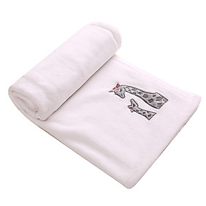 Pink Crib Sets for Baby Girls, Swan Crib Bedding Set by Sweet Baba, 5 PC Nursery Crib Set Includes Quilt/Fitted Sheet/Crib Skirt/Diaper Stacker/Blanket(Flower Theme)