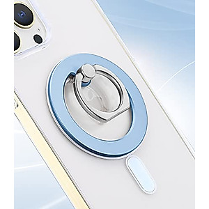 Makemani Magnetic Phone Grip, Magnetic Phone Ring Holder Compatible with MagSafe Accessories for iPhone 14 13 12 MagSafe Cases, Sierra Blue