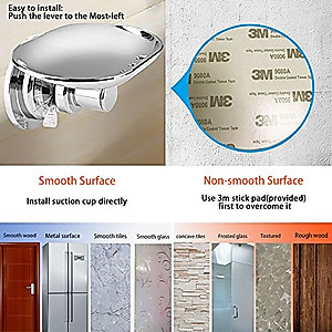 BOPai Elegant Suction Soap Dish for Shower, Powerful Vacuum Suction Cup Soap Holder, Bathroom Kitchen…