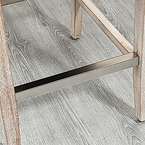HOMCOM Counter Height Bar Stools Set of 2, 27" Seat Height Upholstered Barstools, Farmhouse Kitchen Island Stools with Nailhead-Trim, Tufted Back and Wooden Legs, Light Gray