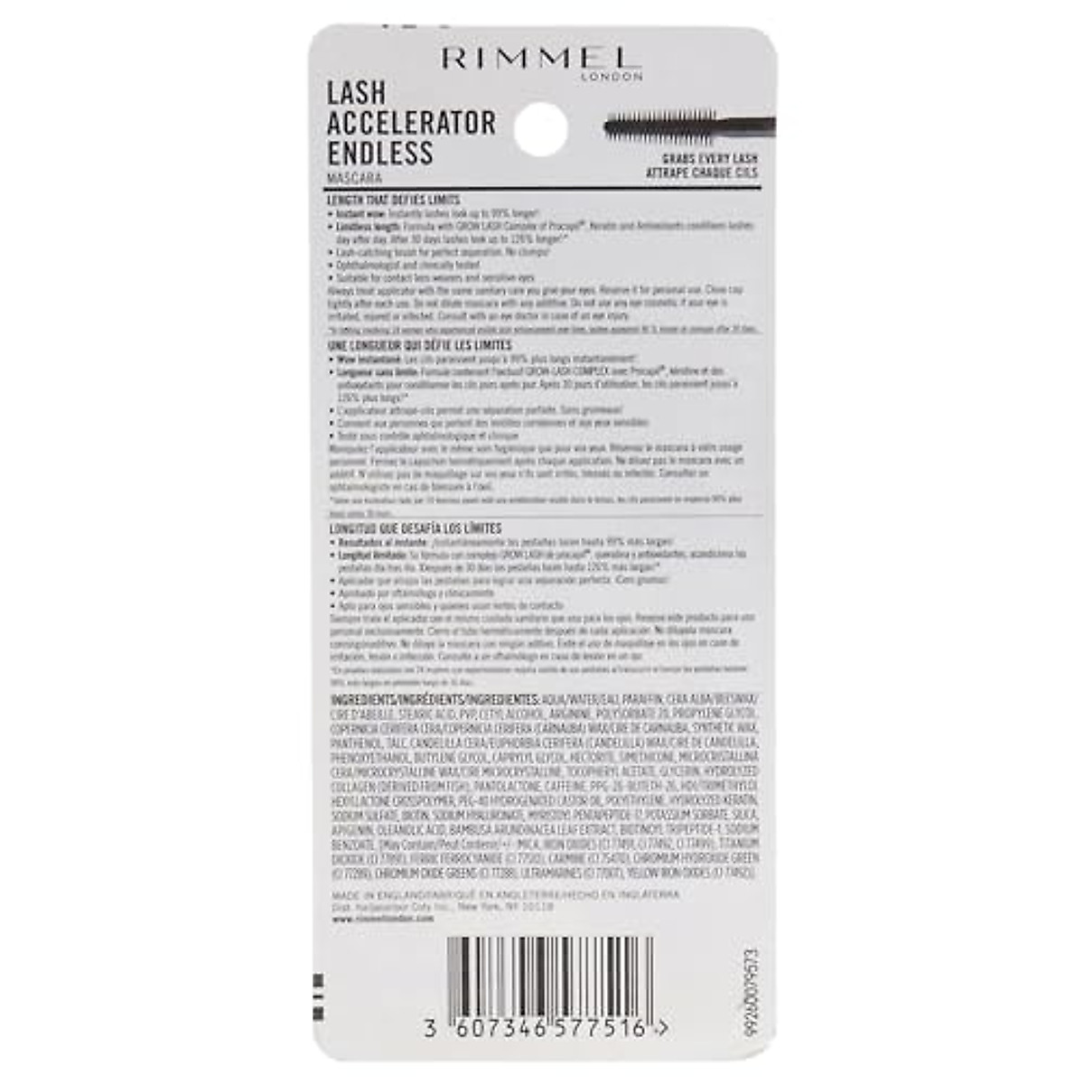 Rimmel Lash Accelerator Mascara, Extreme Black, Pack of 1