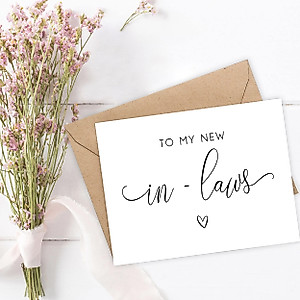 Mother In Law Wedding Day Card - To My New In Laws - Mother Of Groom Gift - Father Of Bride Card