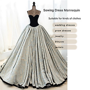 Encomle Dress Form Female Mannequin Torso, Height Adjustable Mannequin Body with Stand for Sewing, Display, Leopard Print