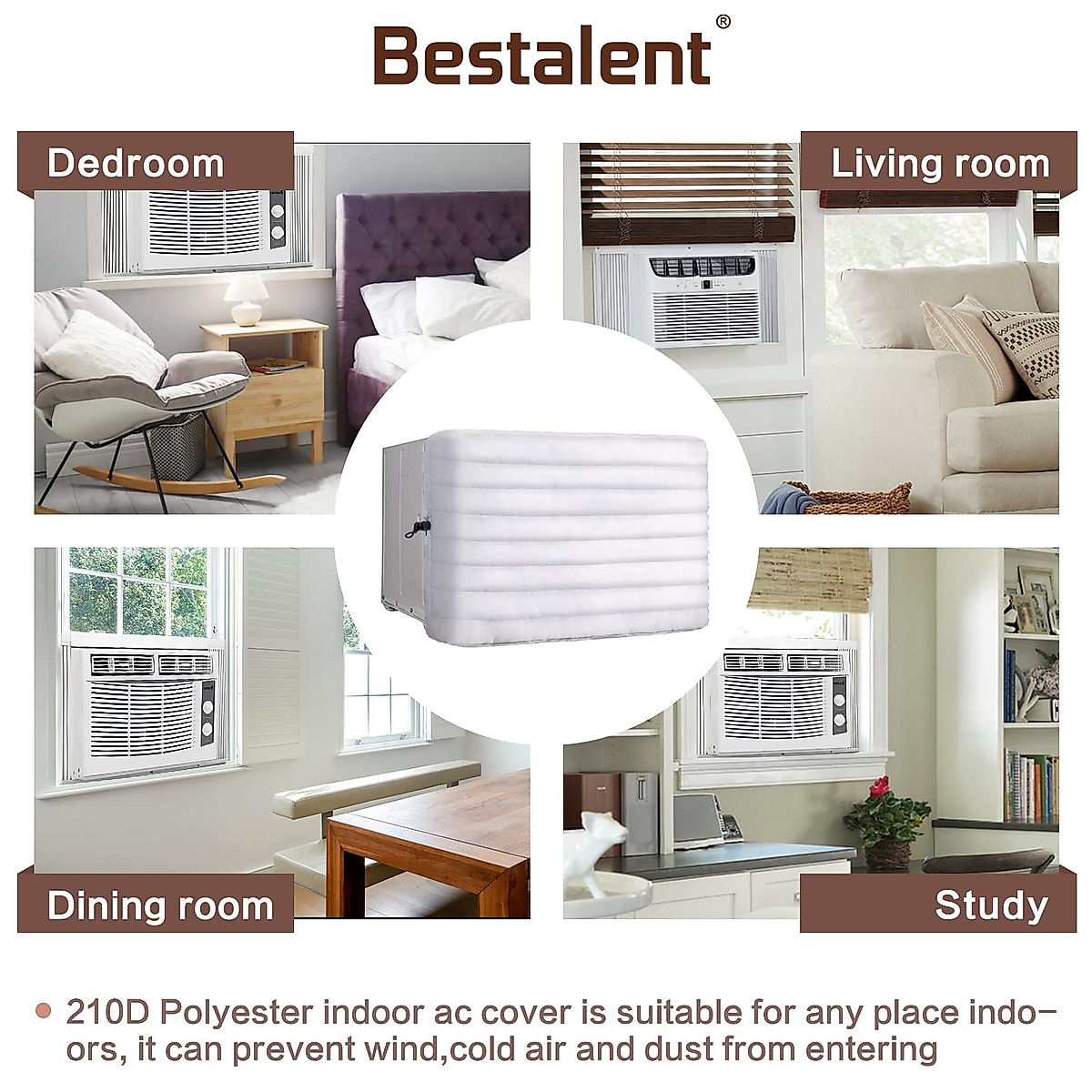 Bestalent Indoor Air Conditioner Cover, Window AC Unit Cover for Inside 21 x 15 x 3.5 inches(L x H x D)