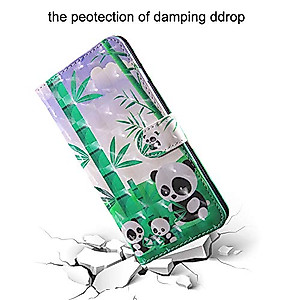 Asdsinfor Xiaomi Redmi Note 9 Pro Case 3D Stylish Wallet Case Credit Cards Slot with Stand for PU Leather Shockproof Flip Magnetic Case for Xiaomi Redmi Note 9 Pro/Note 9 Pro Max Panda Bamboo BX