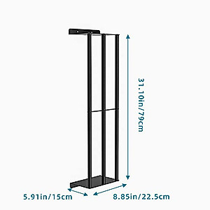 Susswiff Towel Racks for Bathroom, Towel Storage Wall Mounted, Rolled or Folded Towel Holder with 3 Bars, Sturdy and Large Capacity, Matte Black, Suitable for Bathe Towels and Hand Towels
