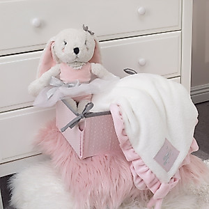 NoJo Ballerina Bows 4 Piece Nursery Crib Bedding Set, Pink/Silver/White