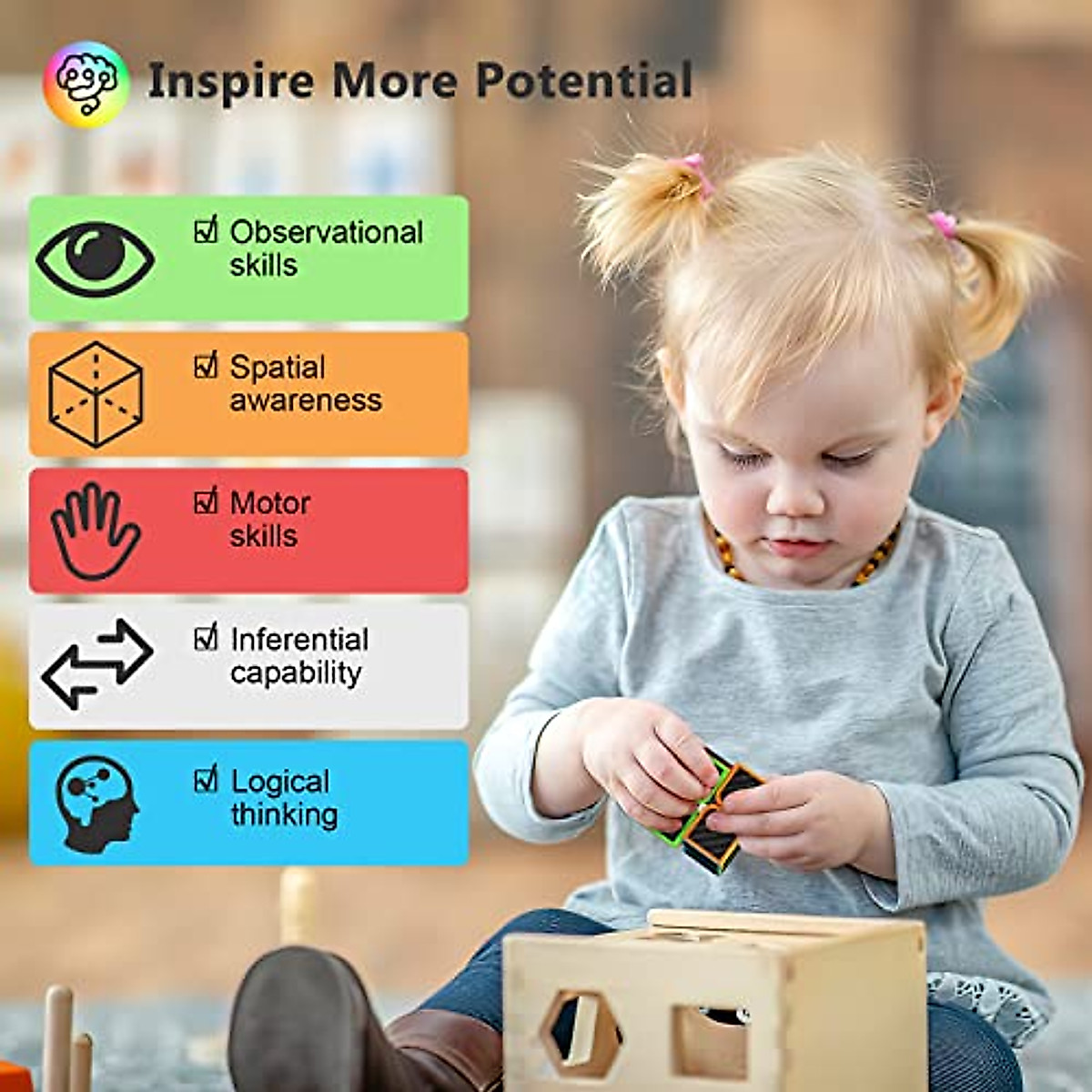 Vdealen Speed Cube Set, Puzzle Cube Bundle of 2x2x2 3x3x3 4x4x4 Pyramid Magic Cube Set, Birthday Party Christmas Stocking Stuffers Gift for Kids Teens Adults(Carbon Fiber Sticker)