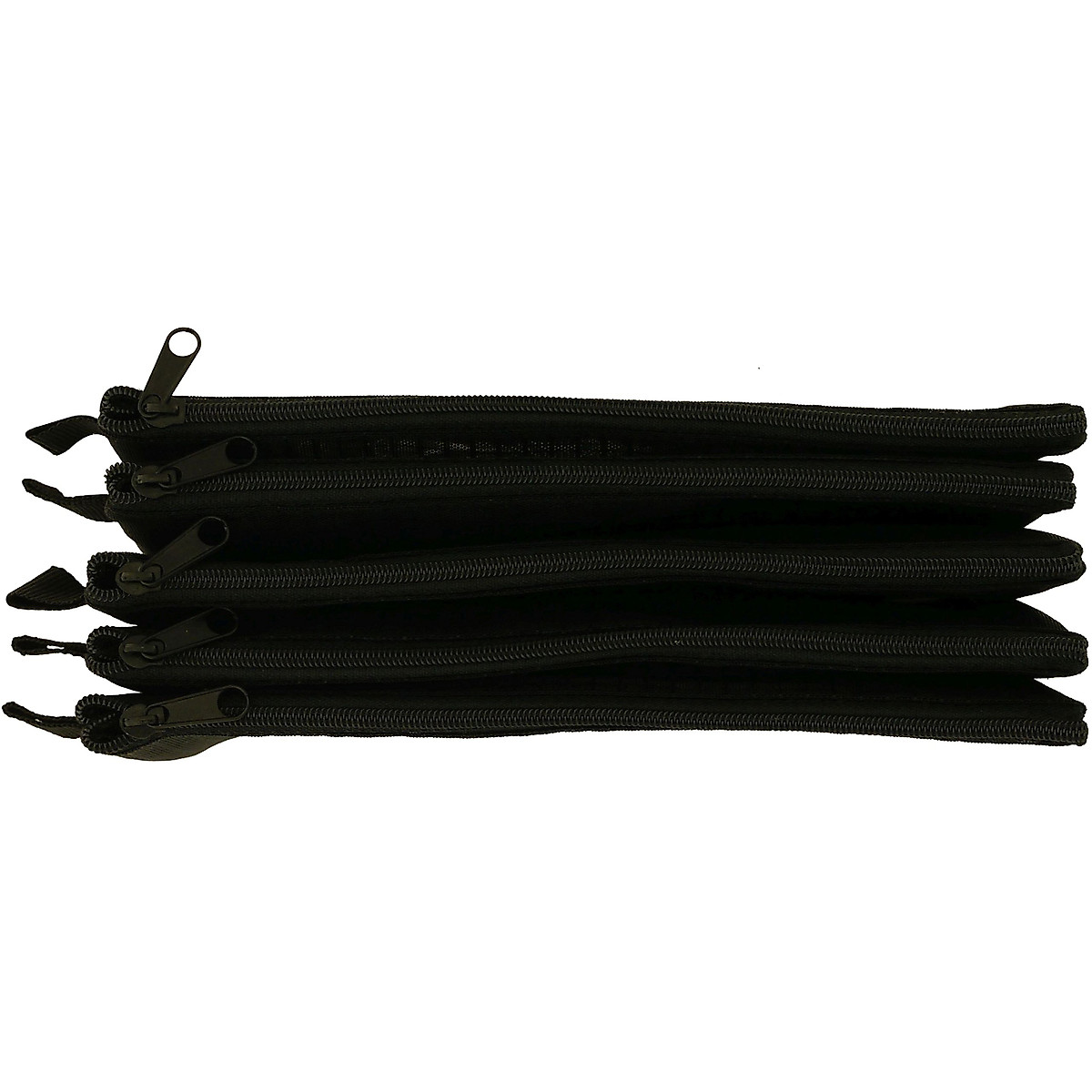 Mesh Bag With Zipper, Set Of 5, Organize Supplies, Cosmetics, Travel Accessories (6x8, Black)