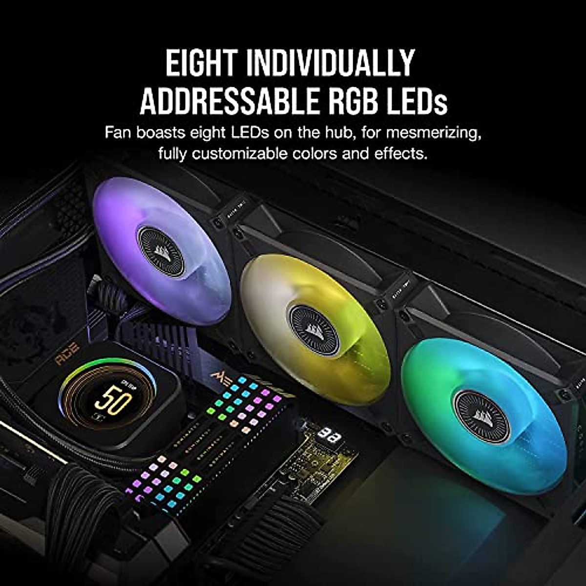 CORSAIR ML140 RGB Elite, 140mm Magnetic Levitation RGB Fan with AirGuide, Single Pack