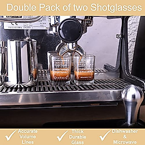 [JOEFREX] Espresso Shot Glasses - 2 Pack - espresso shot glass measure - 2oz - Espresso shot glasses set of 2 - Espresso shot glasses barista - espresso glasses set of 2 (2 Pack)
