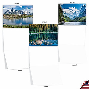 The Best Card Company - Box of 10 All Occasion Cards Blank (4 x 5.12 Inch) - Scenic Landscape Cards Assorted - Reflections M1728BN