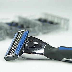 The Ultimate Shave Men's 5-Blade Razor Plus Bulk Pack of 12 Razor Blade Refill Cartridges with a Shaving Razor Handle