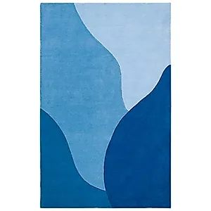 SAFAVIEH Fifth Avenue Collection Accent Rug - 2' x 3', Blue, Handmade Mid-Century Modern Abstract New Zealand Wool, Ideal for High Traffic Areas in Entryway, Living Room, Bedroom (FTV117M)