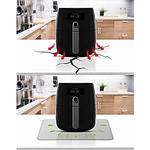 FLASLD Heat Resistant Mat for Air Fryer Site on, Fireproof Silicone Mats for Kitchen Counter, Countertop Protector, No-slip and Waterproof (16"X24", Gray)