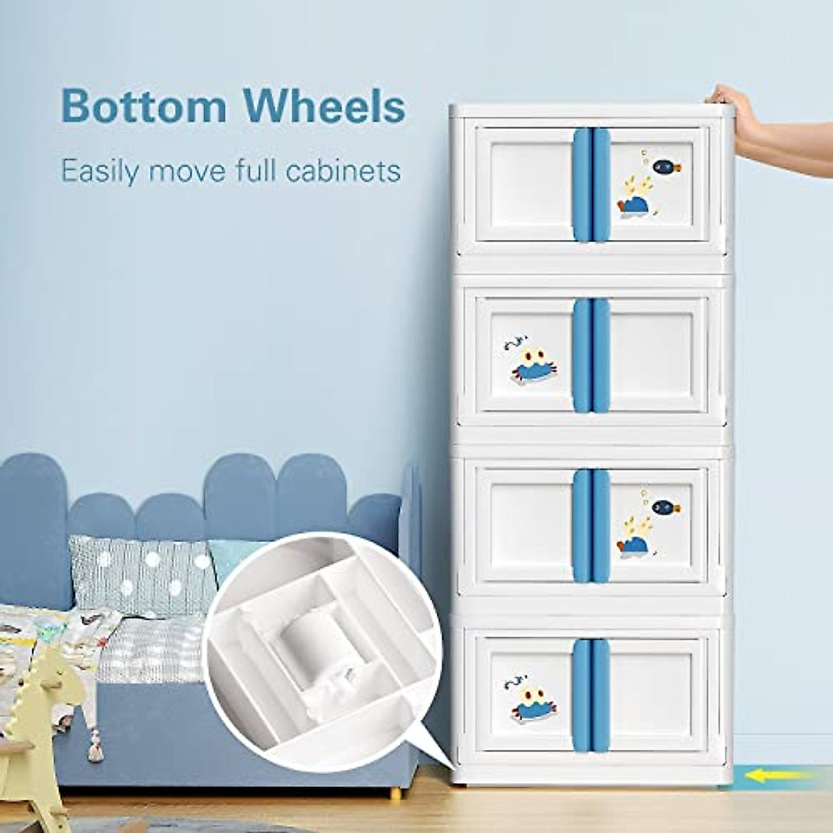 Zarler 2 Pack 19 Gal X-Large Collapsible Storage Bins, Folding Storage Bin Plastic Closet Organizers and Storage for Office Classroom Home