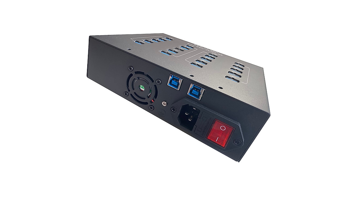 UHPPOTE 20-Port USB 3.0 Hub for Fast Data Transfer & Charging