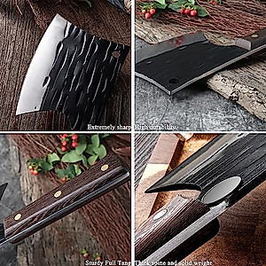 Omesio Meat Cleaver Heavy Duty Bone Chopper Bone Cleaver Meat Bone Cutter butcher knife for bone cutting Cleaver Knife Big Chopper Cutting