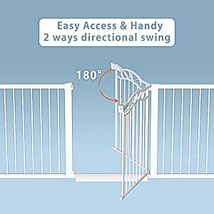 Walk Through Narrow or Wide Baby Gate for Kids or Pets - Pressure Mount Dog Gates for Stairs and Doorways The House -Metal Pet Gate Wide 35.04"-37.80"