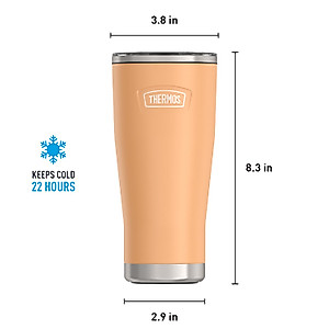 THERMOS ICON SERIES, Stainless Steel Cold Tumbler with Slide Lock, 24 Ounce, Melon