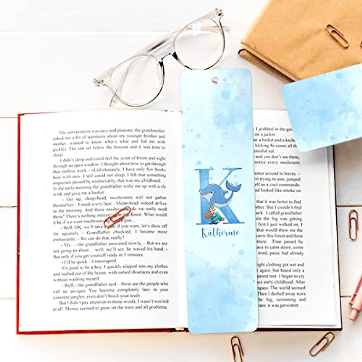 GOLEEX Personalized Initial Bookmark Dolphin Magnetic Bookmarks Customized Name Letter Page Markers Cute Reading Gifts for Book Lovers Students Women Teens Adults at Christmas