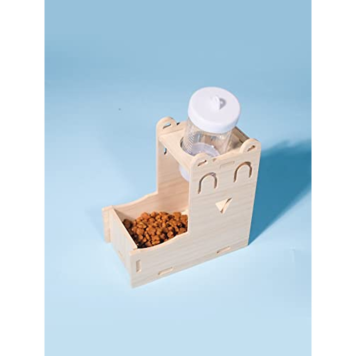 QWINEE Hamster Waterer Food Feeder Hanging Water Bottle Stand Without Water Bottle Auto Dispenser Base for Hamster Rat Gerbil Mouse Guinea Pig Beige One Size