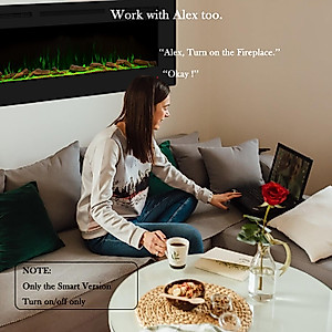 Masarflame 36" Recessed Electric Fireplace Insert, 5 Flame Settings, Log Set or Crystal Options, Temperature Control by Touch Panel & Remote, 750/ 1500W Heater