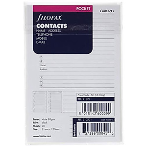 Filofax Pocket Name/Address/Phone (B210201)