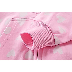 Little Hand Toddler Girls Hoodie Love Heart Valentine's Day Sweatshirts Long Sleeve Hooded Shirts for Kids 5t