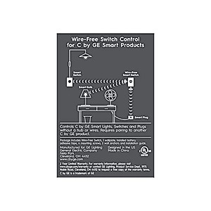 GE CYNC Smart Dimmer Light Switch, Wire-Free, Bluetooth and Wi-Fi Light Switch, Works with Alexa and Google Home