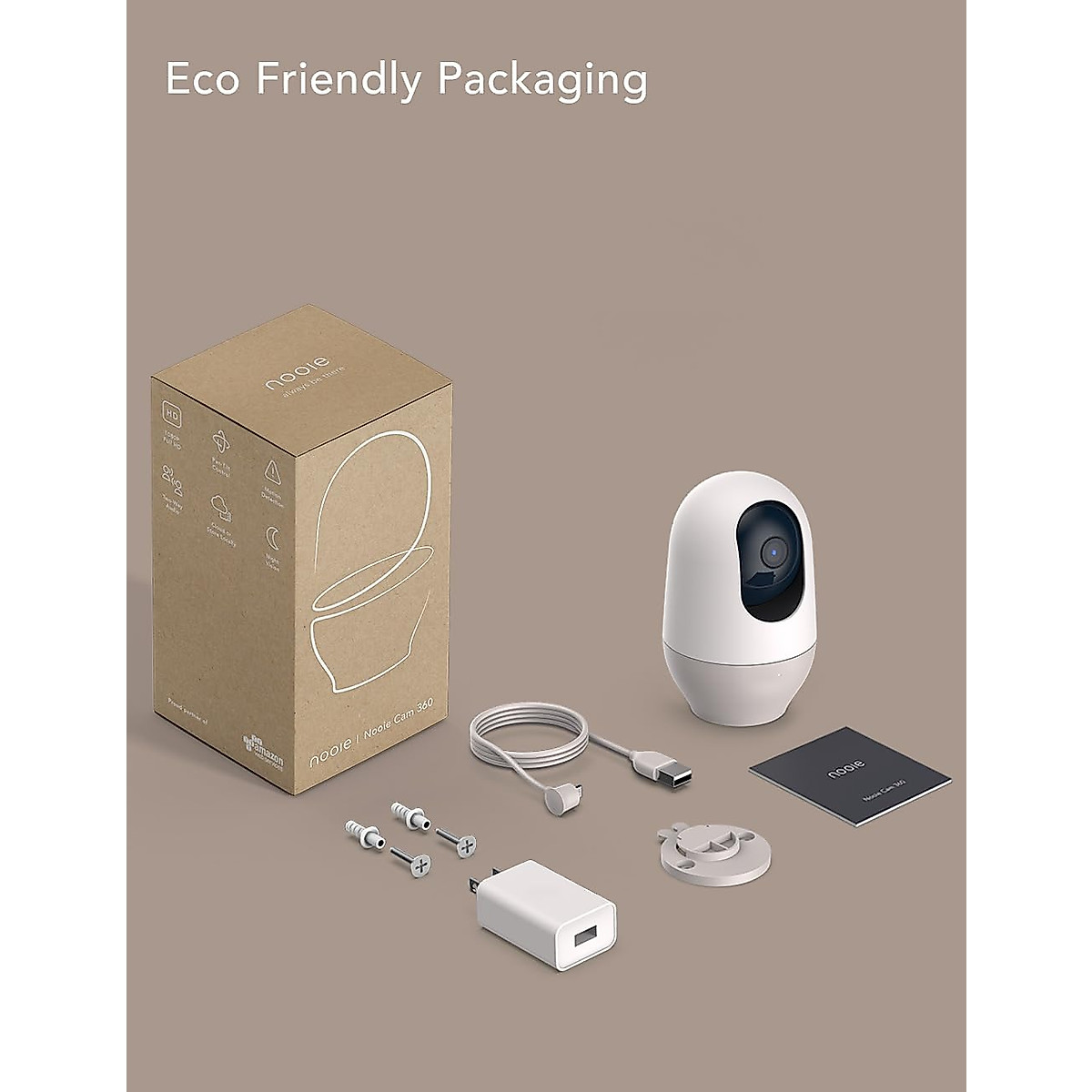 nooie Pet Camera with SD Card, Indoor 360 Security Cameras WiFi, Dog Cam with Phone App, AI Motion Tracking and Sound Detection, 1080P Night Vision Two-Way Audio for Pets Dog Cat Monitoring
