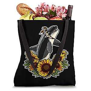 Cute Love Orca Whale Gift Sunflower Decor Orca Tote Bag