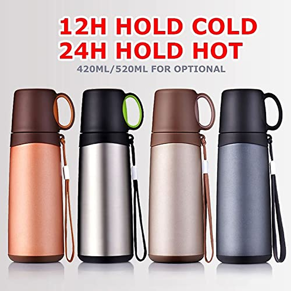 MMLLZEL Thermos Bottle Stainless Steel Vacuum Flask Travel Coffee Thermo Mug School Insulated Home Cup (Color : D)