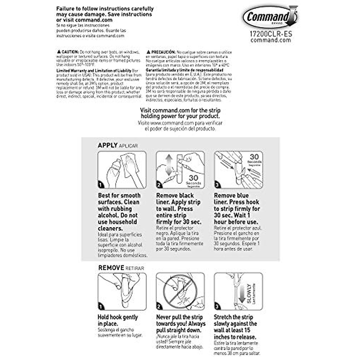 Command 17200CLR Plastic Refill Strips, Assorted Size, Clear