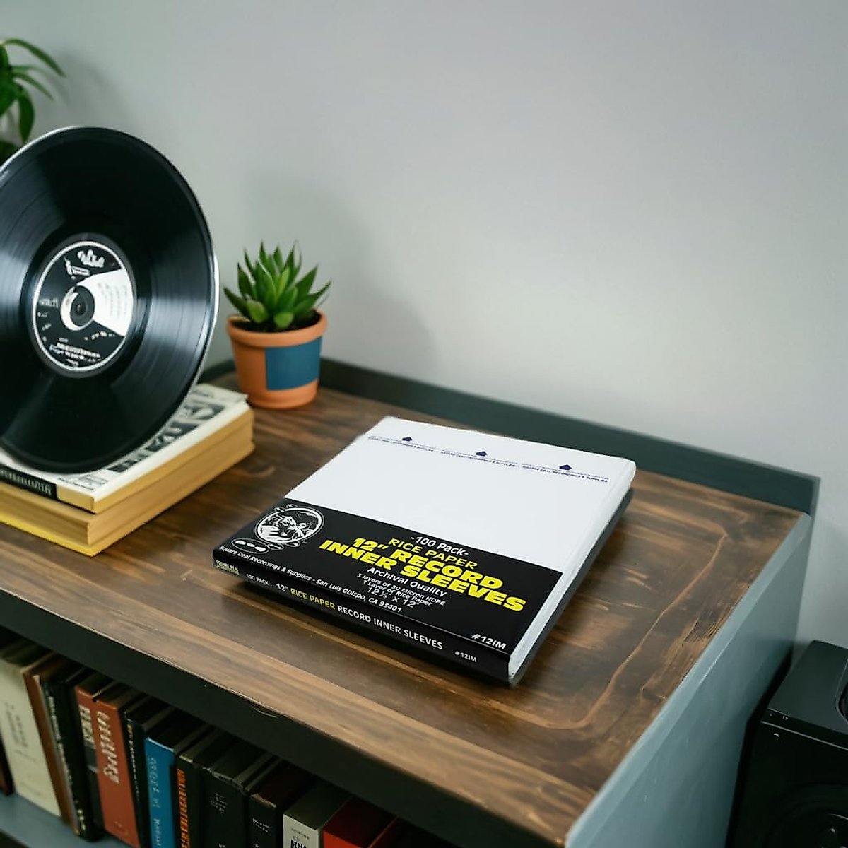 (300) 12" Record Inner Sleeves - 3-Layers of Archival Quality, Anti-Static HDPE with Rice Paper Enclosed Insert for Extra Rigidity #12IM