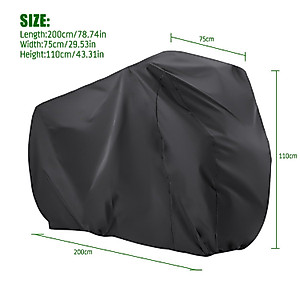 Viaky Bicycle Cover for Two Bikes, Mountain Road Bike Rain Cover with Lock Hole Outdoor Waterproof and Anti Dust Rain Sun UV Protection (Black)