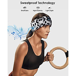 LC-dolida Sleep Headphones Bluetooth Headband, Cozy Wireless Headphones Headband, Sleep Mask with Bluetooth Thin HD Stereo Speakers Perfect for Side Sleepers, Sport, Yoga, Travel
