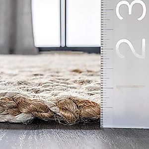 nuLOOM Vania Chevron Jute Area Rug, 4' x 6', Off-white