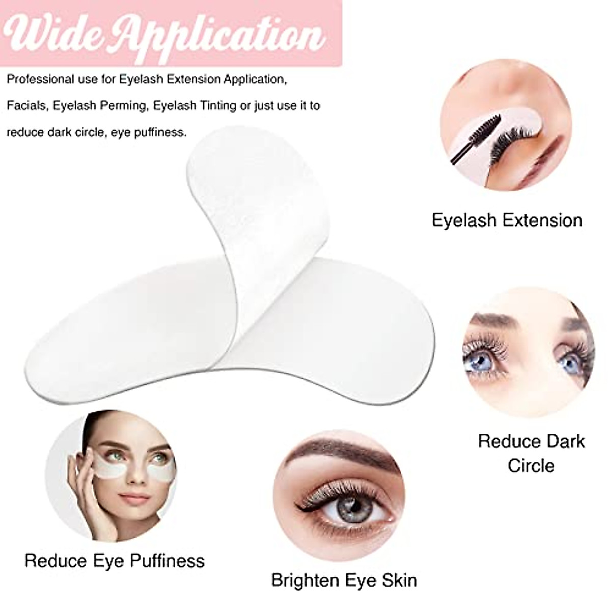 50 Pairs GreenLife 100% Naturel Eyelash Extension Under Eye Gel Pads patches kit Collagen (50 150 300 Pairs) with Aloe Vera Hydrogel Eye Patches set for Eyelash Extension Supplies Tools