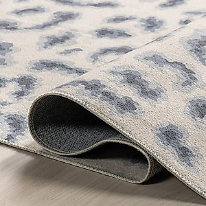 nuLOOM Mason Machine Washable Contemporary Leopard Print Area Rug, 4' x 6', Grey, Rectangular, 0.1" Thick