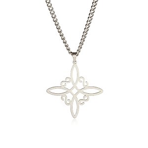 Dreamtimes Silver Color Witch Necklace for Women Celtic Knot Necklace Witches Knot Protection Amulet Triquetra Necklace Wiccan Jewelry Satanic Necklace Witch Pendant Jewelry (Silver)