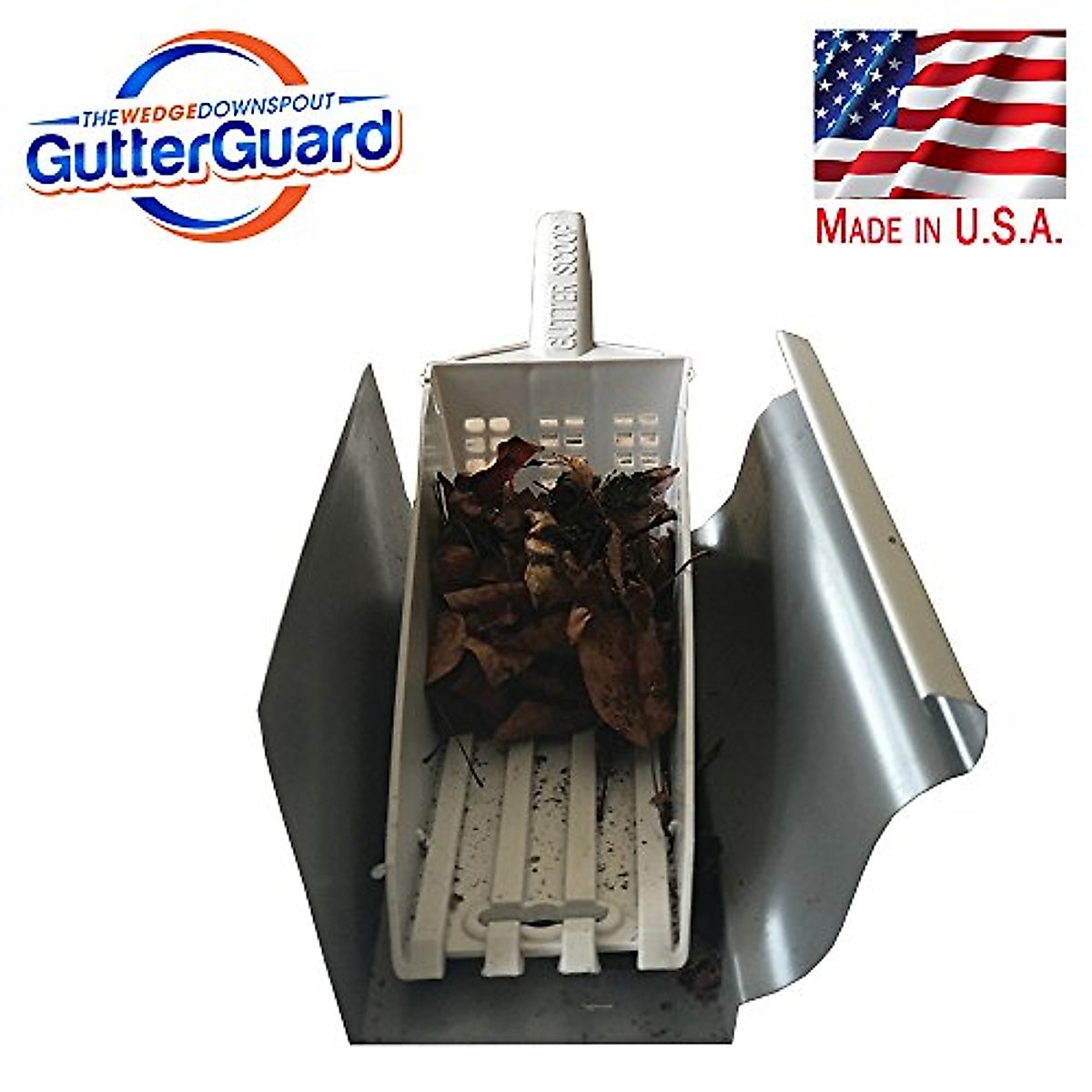 The Wedge Downspout Gutter Guard Gutter Scoop Gutter Cleaning Tool for Standard gutters, Under Gutter Guards
