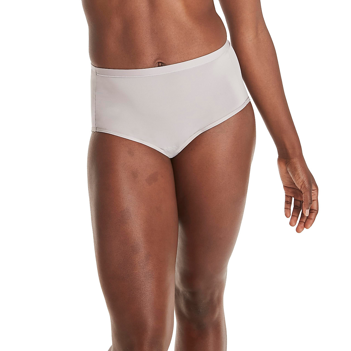 Hanes Women's Comfort, Leaks Period Underwear, Light Protection Bikini, Boyshort, 3-Pack, Brief, Neutrals, 7
