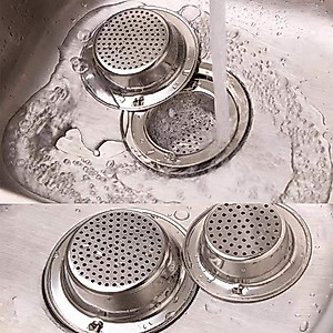 Kitchen Sink Drain Strainer Basket Stopper Cover Filter mesh Stainless Steel 2 Pack Food Catcher Screen